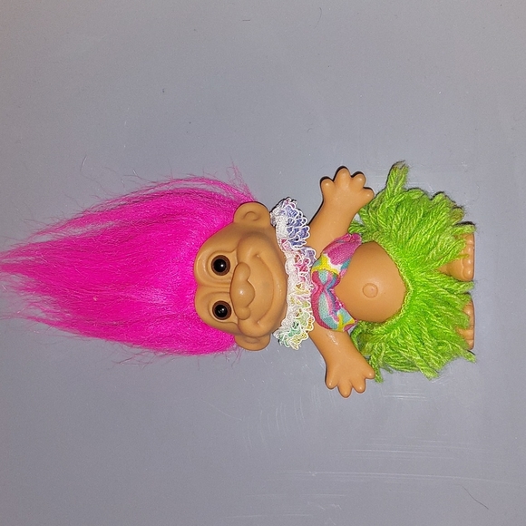Russ | Toys | Vtg Russ Hula Hawaiian Girl Troll Doll Purple Pink Hair ...